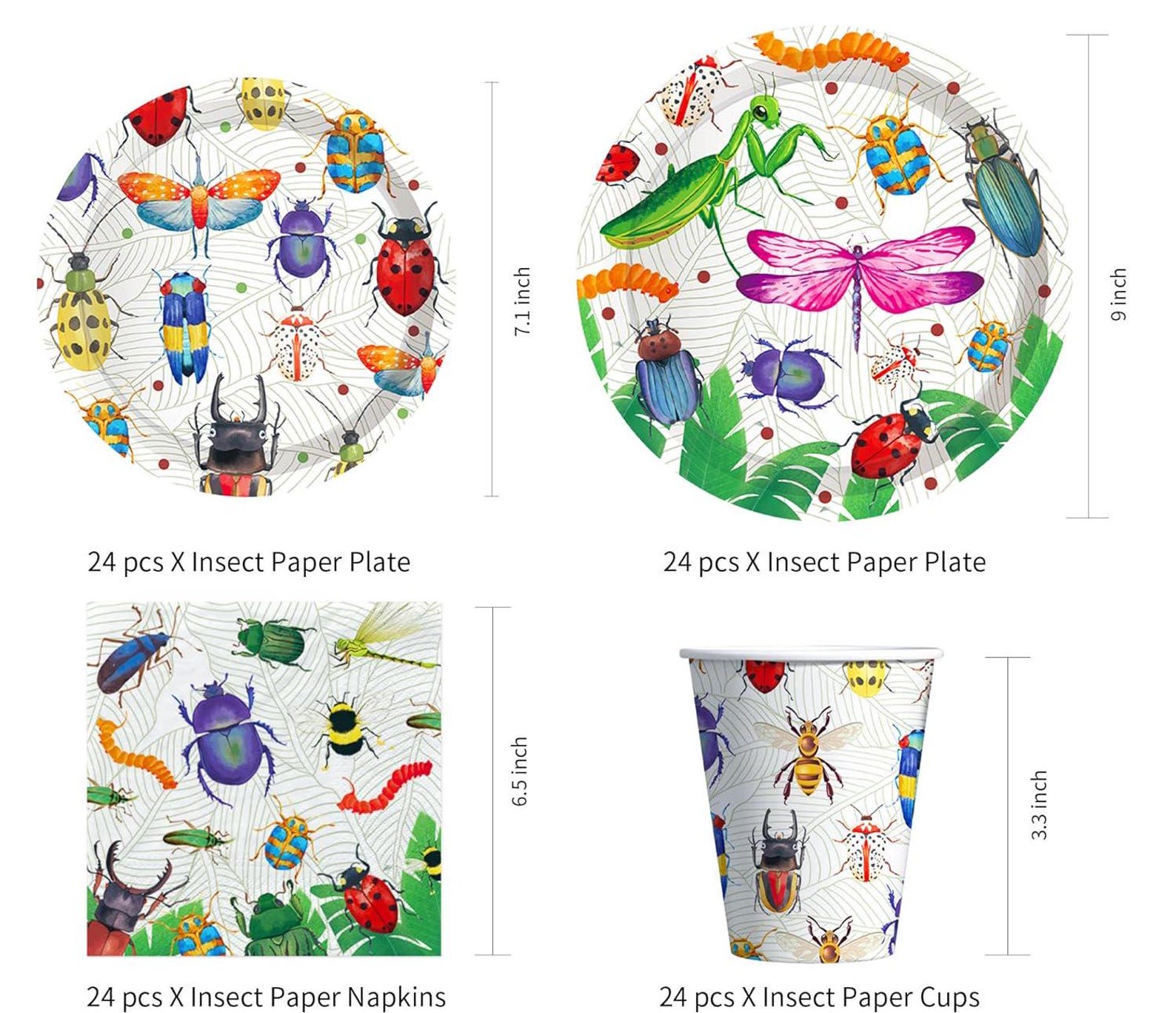 Bug Birthday Plates, Napkins, Cups, Tablecloth Disposable Tableware ...