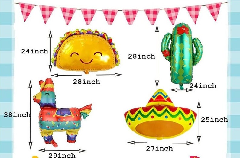 Mexican Fiesta Balloon Garland Arch Kit Llama Cactus Sombrero Taco ...