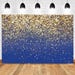 Royal Blue Glitter Backdrop Gold Spots Bokeh Backdrop Vinyl Photo ...