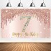 7th Birthday Banner Backdrop Rose Gold Happy 7th Birthday Backdrop ...