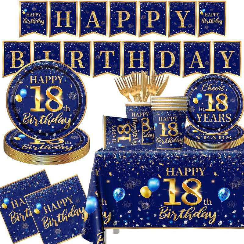 18th Birthday Blue Decorations - Etsy
