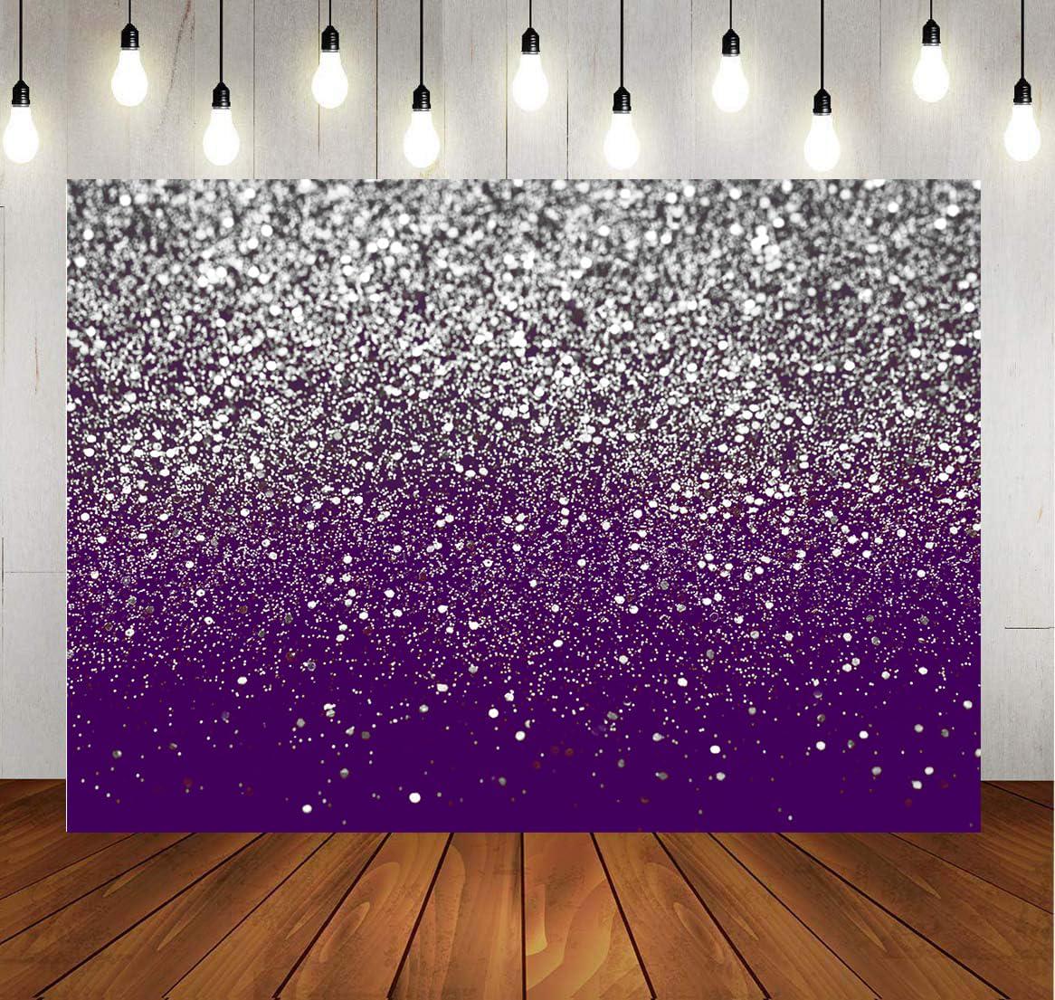 Purple and Silver Backdrop Silver Spots Bokeh Backdrop Vinyl Photo ...