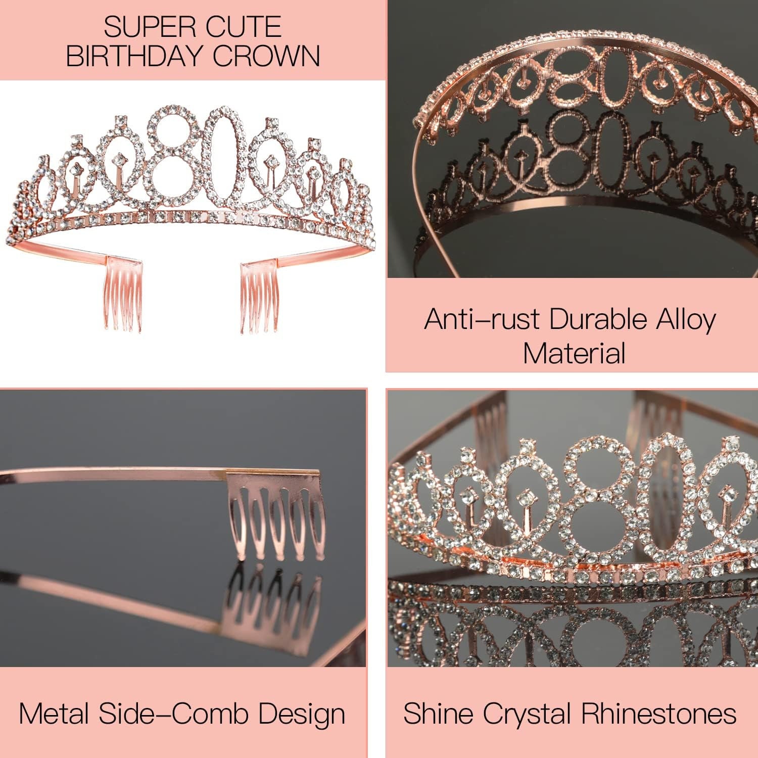 80th Birthday Sash and Tiara for Women, 80 and Fabulous Birthday Sash ...