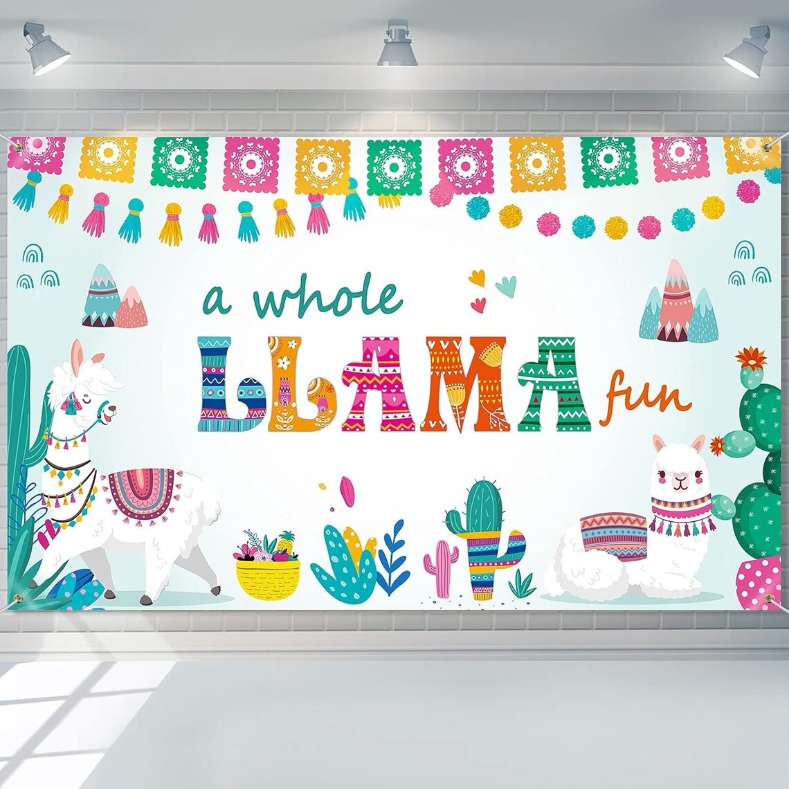 Llama Birthday Banner Backdrop Decorations, a Whole Llama Fun Birthday ...