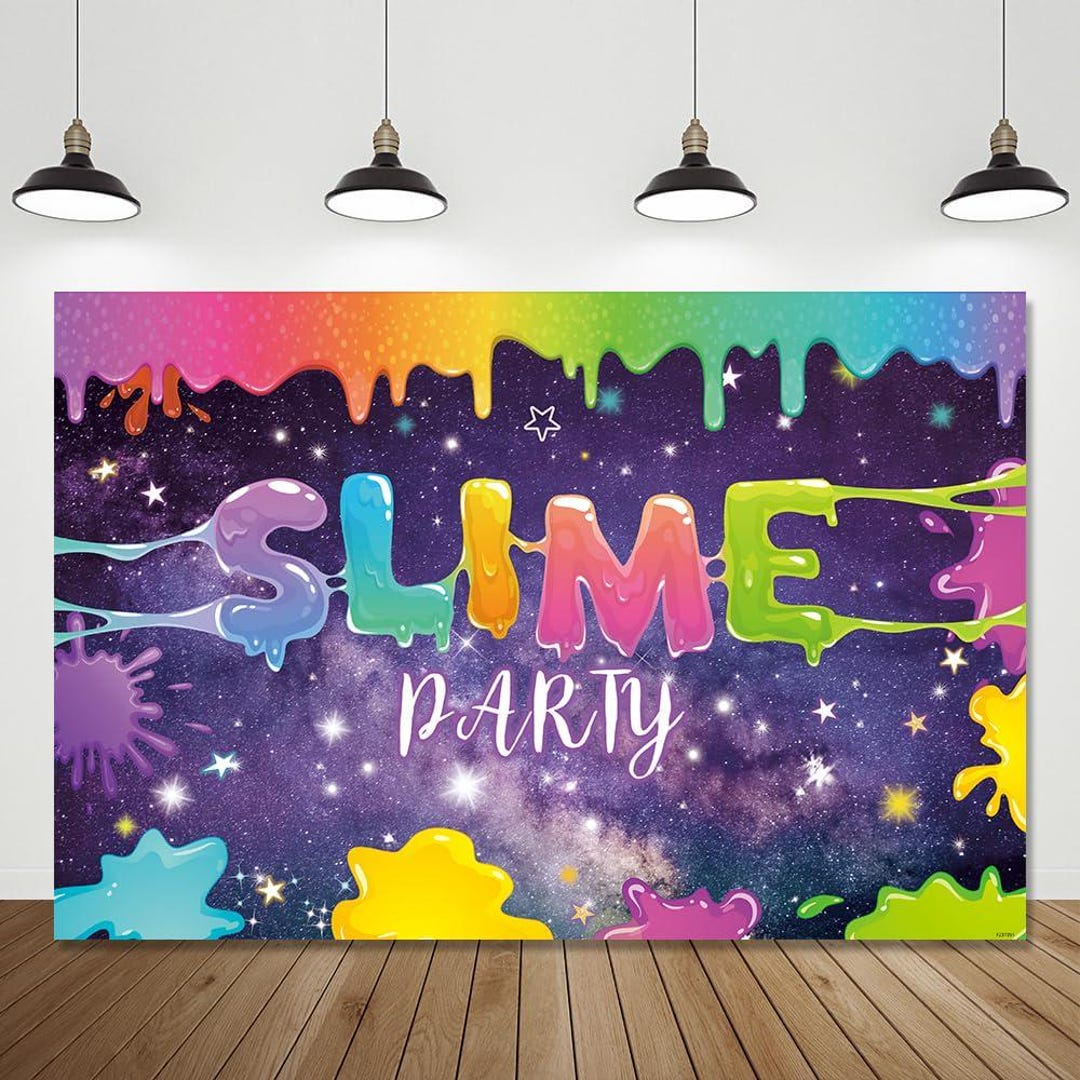 Slime Party Backdrop, Slime Birthday Backdrop Vinyl Photo Background ...