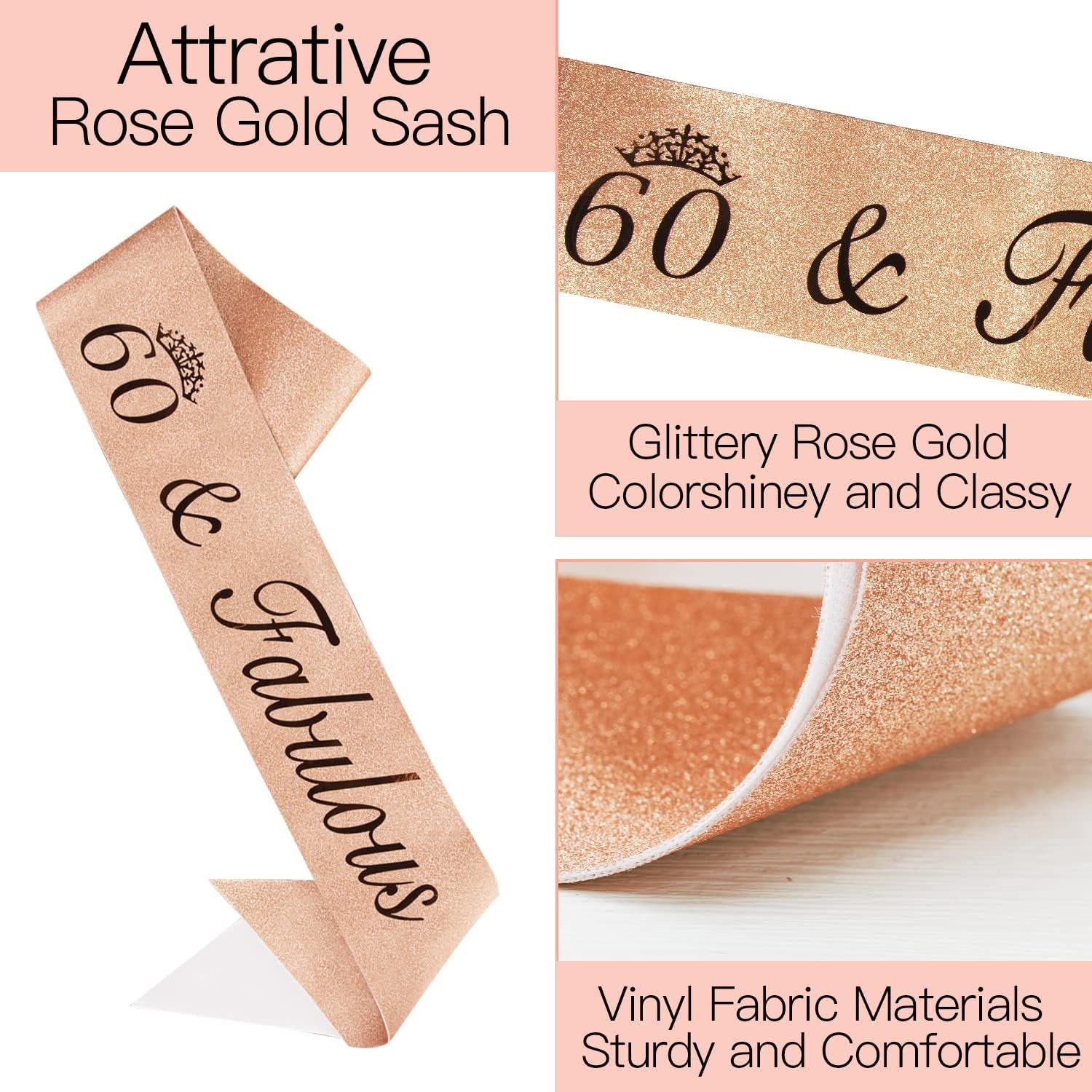 60th Birthday Sash and Tiara for Women 60 and Fabulous - Etsy