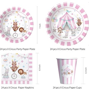 Circus Theme Birthday Plates, Napkins, Cups, Tablecloth Disposable ...