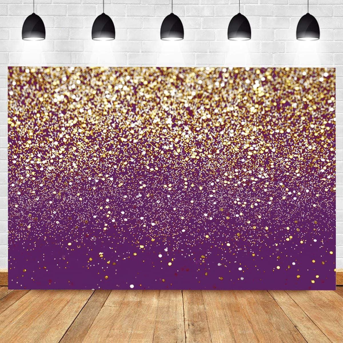 Purple and Gold Backdrop Gold Spots Bokeh Backdrop Vinyl Photo ...