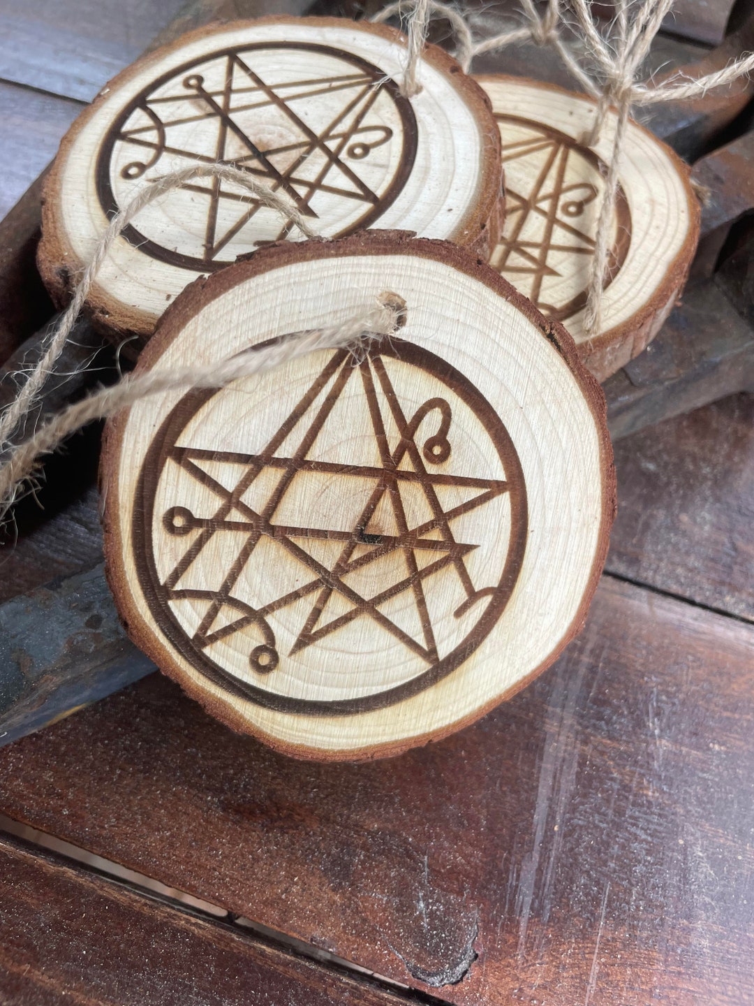 Powerful Necronomicon Sigil of the gate of Yog-sohoth, Wood Burned Onto ...