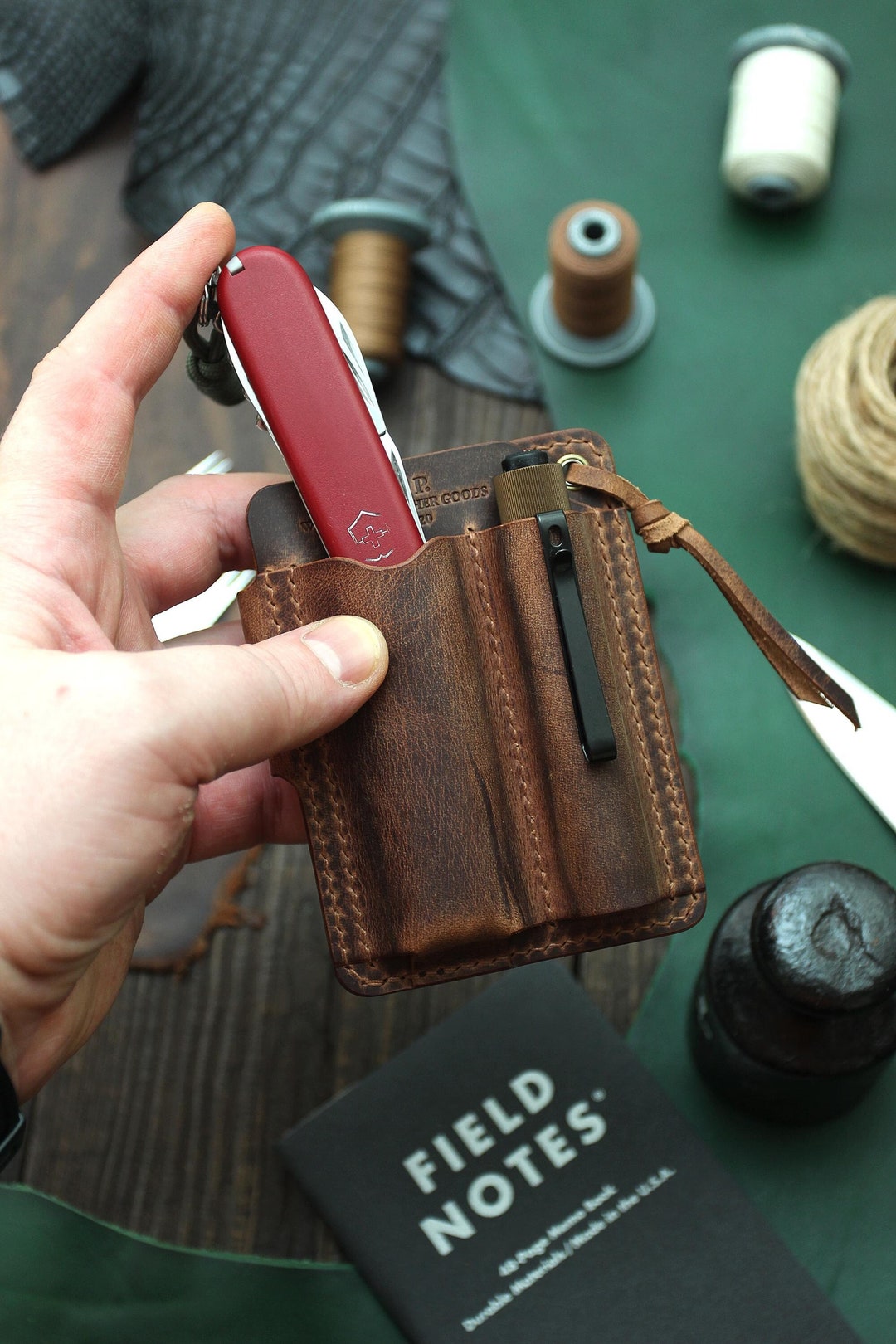 EDC Pouch Leather Card Holder EDC Organizer EDC Wallet Edc Pocket ...
