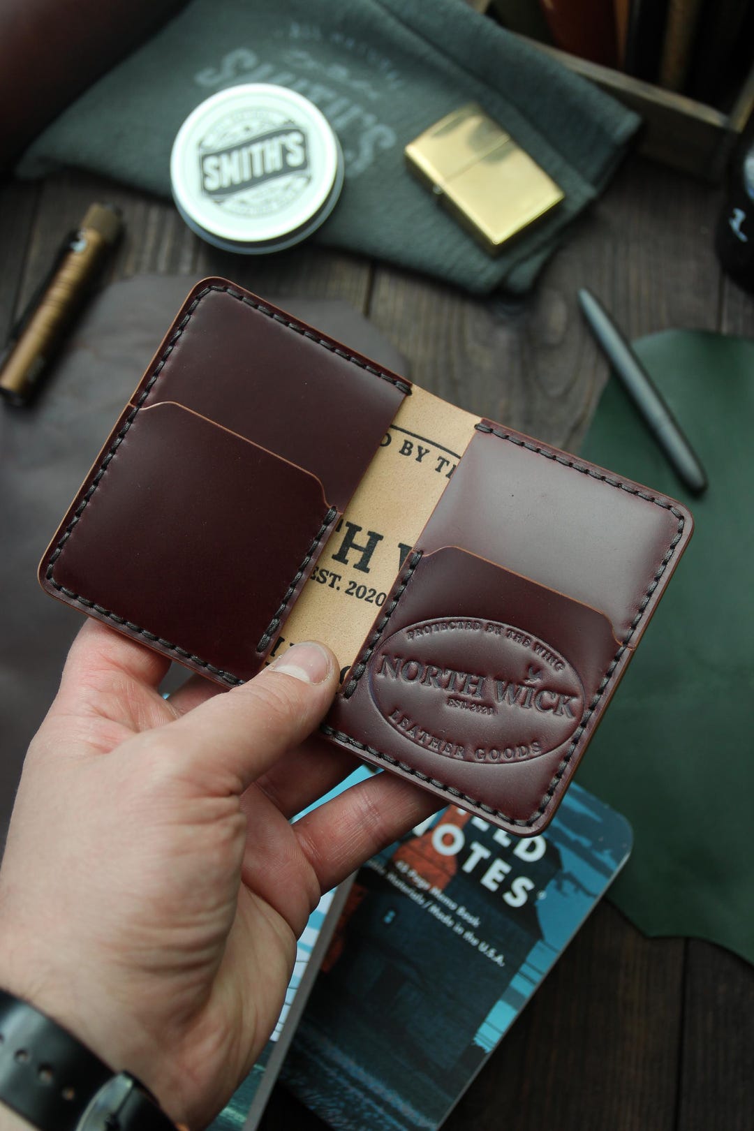 Shell Cordovan Leather Card Holder - Minimalist Wallet, Card Holder ...