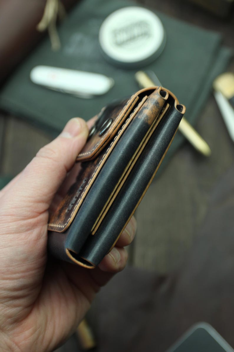 Shell Cordovan Minimalist Wallet – Handmade Leather EDC Wallet, Slim ...