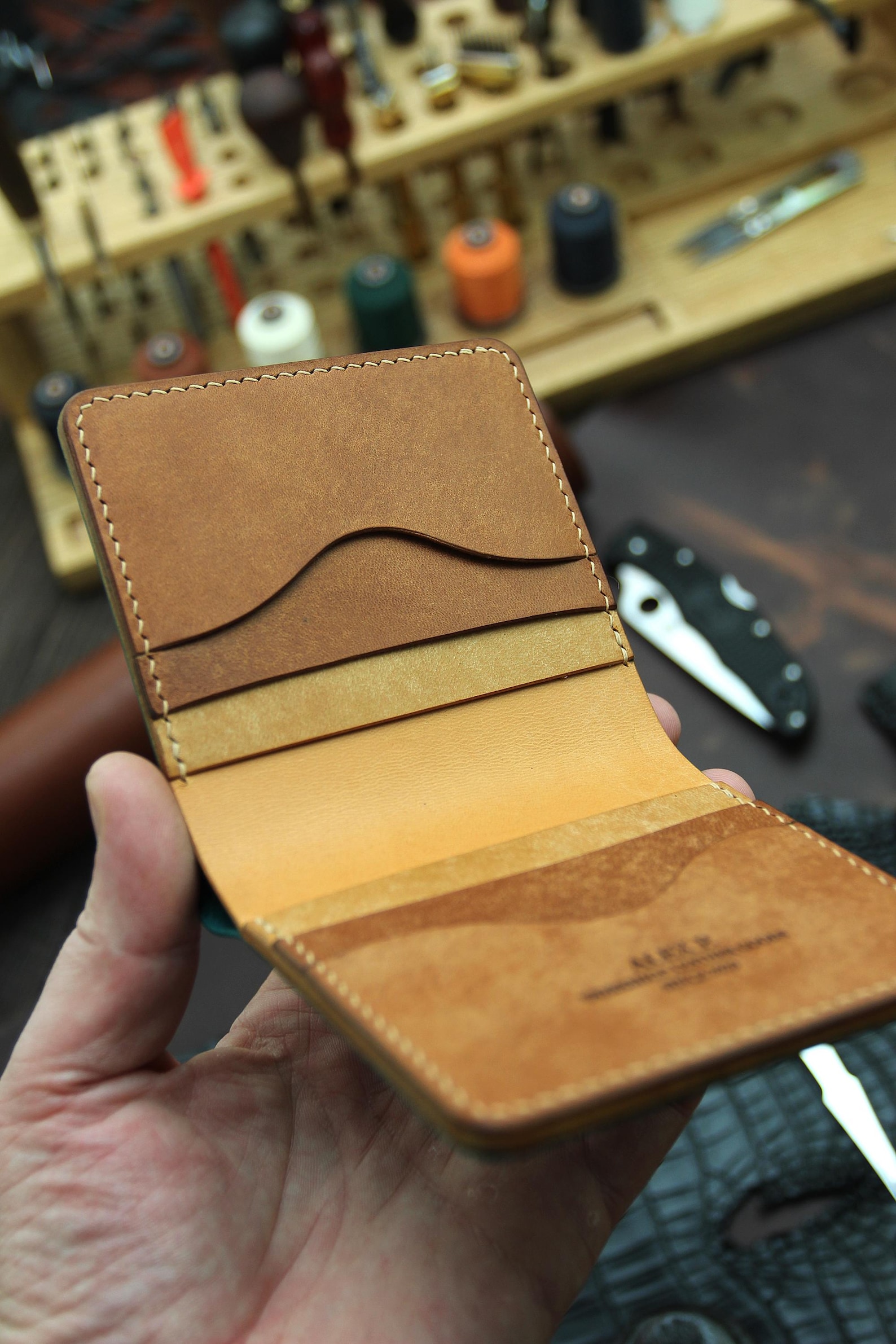 Leather Bifold Wallet Vertical Leather Wallet Mens Leather Wallet Woman ...