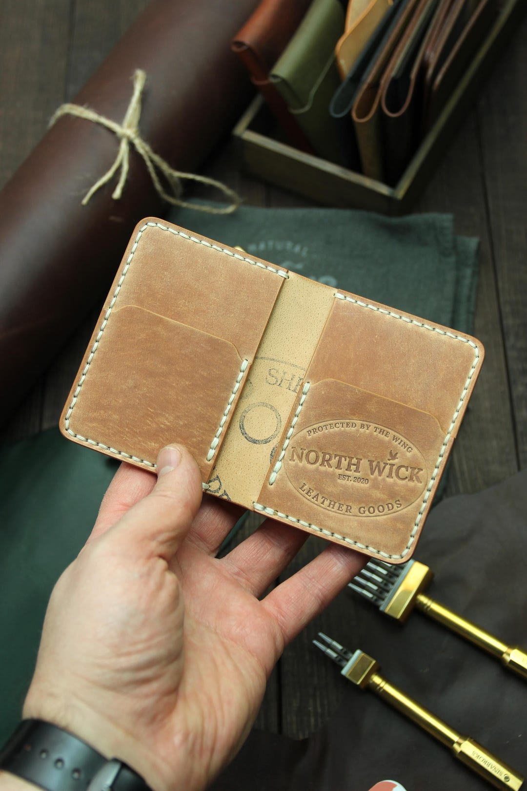 Shell Cordovan Leather Card Holder - Minimalist Wallet, Card Holder ...