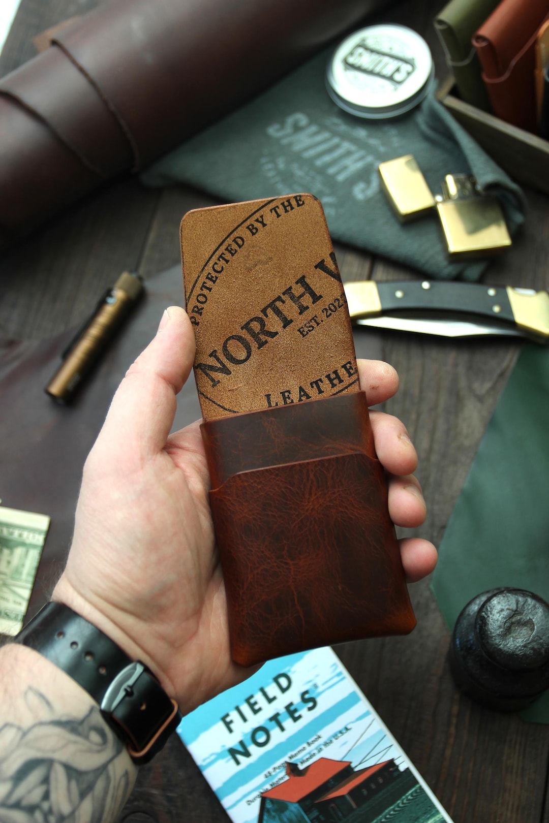 Stitchless Wallet EDC Wallet Minimalist Wallet Leather Card Holder ...