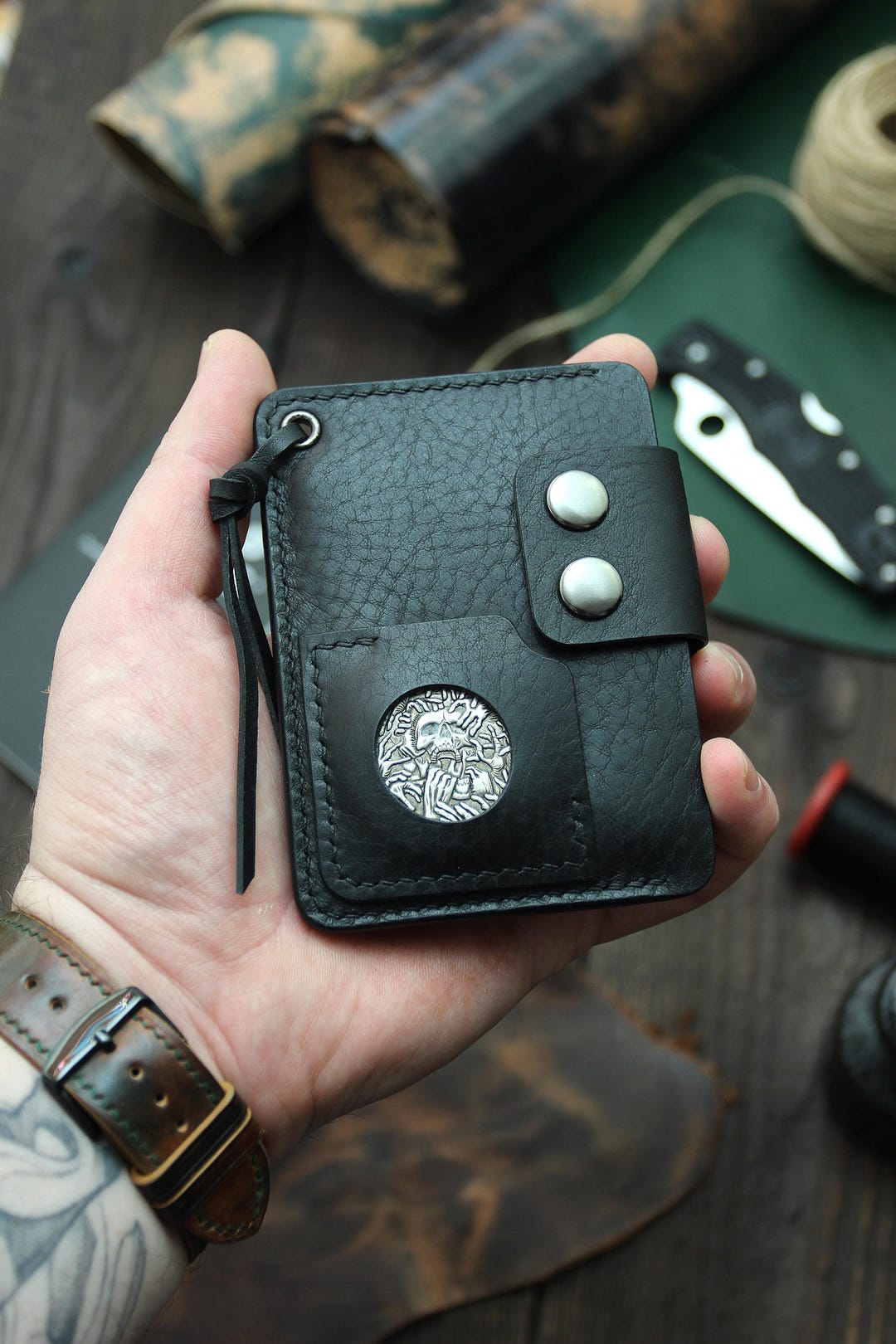 Edc Coin Wallet EDC Pouch Leather Card Holder Coin Wallet Leather ...