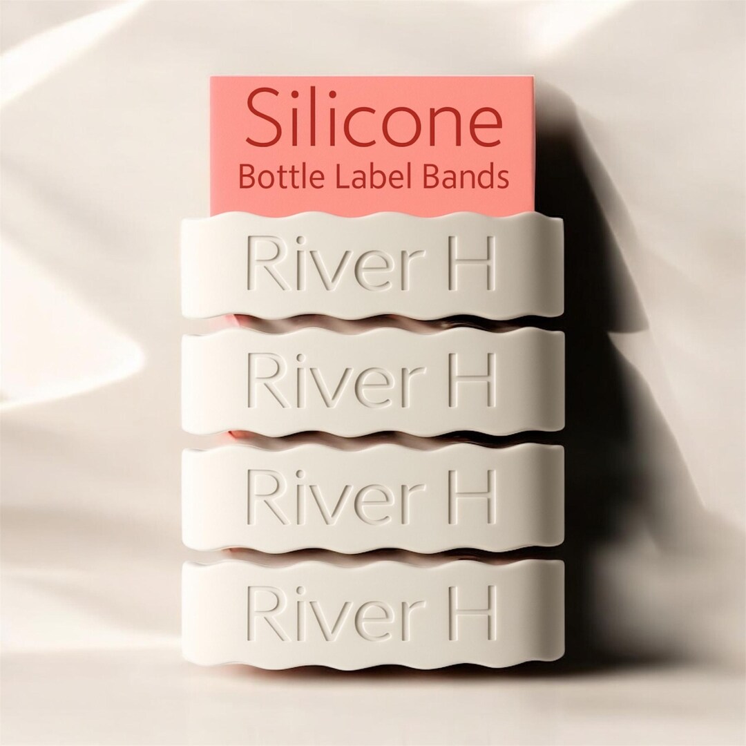 Pack of 4 Bottle Personalized Bands, Silicone Label, Water Bottle Label ...