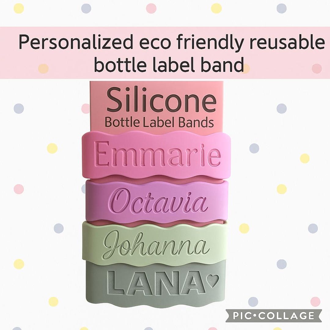 Personalized Bottle Label, Silicone Label, Water Bottle Label, Reusable ...