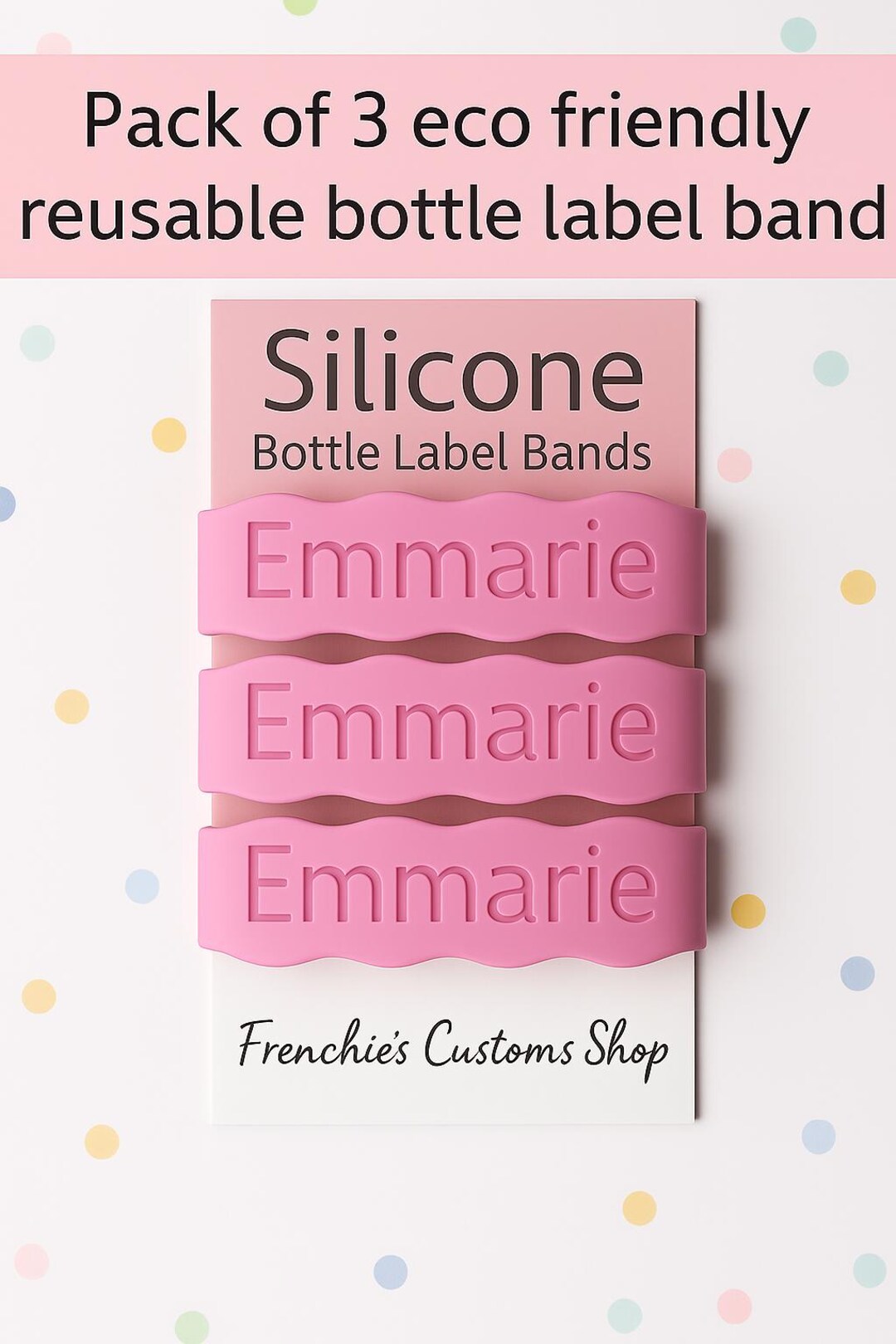 PACK of 3 PERSONALIZED LABELS, Engraved Bottle Label, Silicone Cup ...