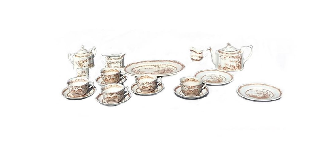 1921 Furnival's Brown Quail Pattern Teacup and Saucer Set - Etsy