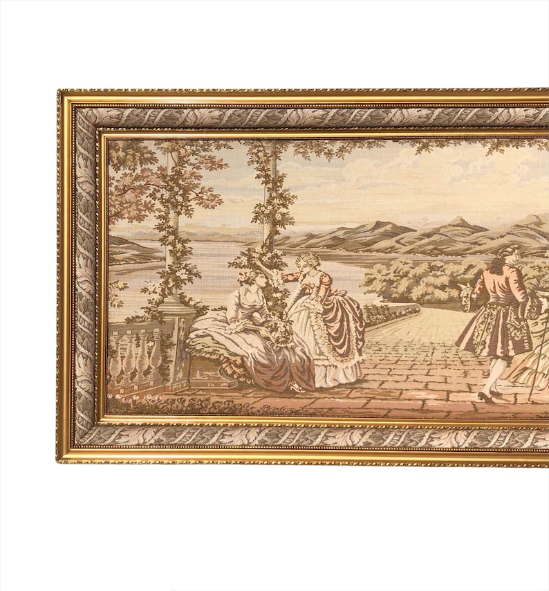 Large Vintage Framed Tapestry Wall Hanging - Etsy