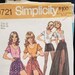 Simplicity 9721 Sewing Pattern for Vintage 1971, Skirts, Hot Pants, and ...