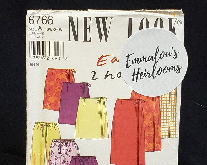 New Look 6766 Sewing Pattern, Easy 2 Hour Pants, Skirts, Shorts, Tie ...