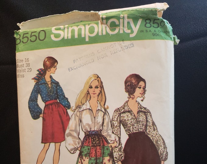 Simplicity 8550 Sewing Pattern for Vintage 1969 Skirt, Two Lengths ...