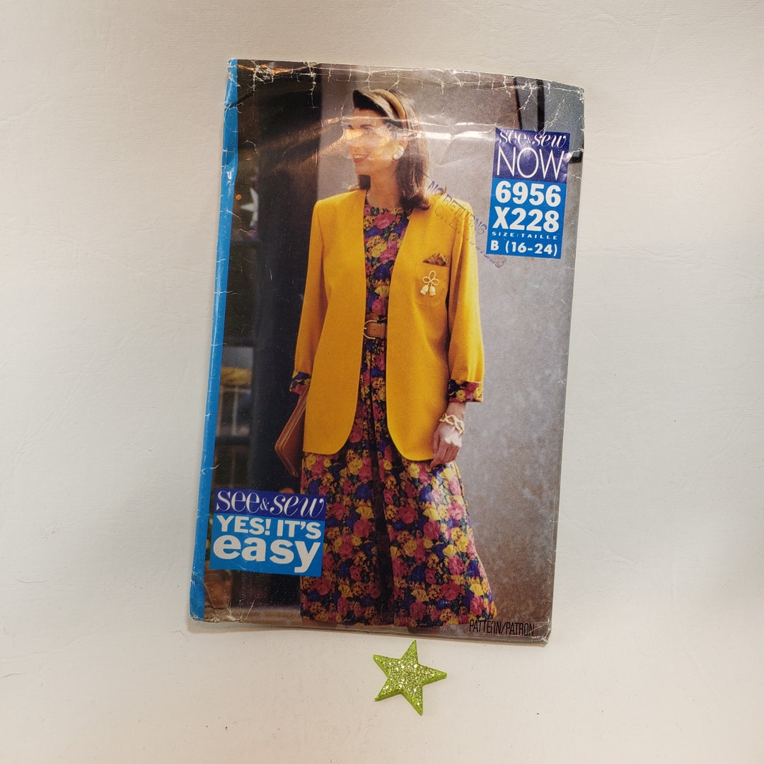 See Sew 6956 Vintage Butterick Sewing Pattern, Jacket, Top and Skirt ...