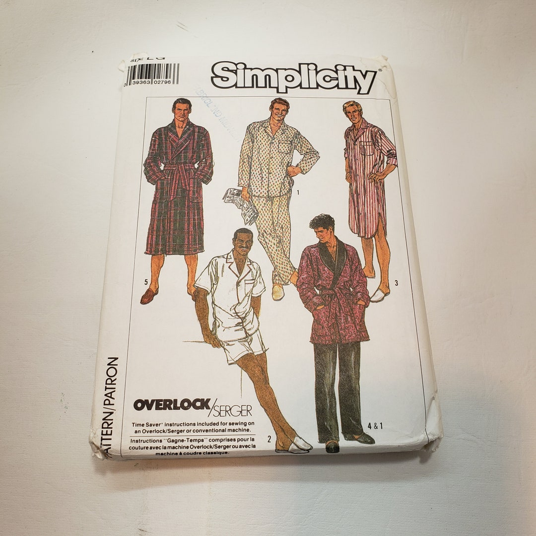 Simplicity 8323 Sewing Pattern for Men's Robe, Nightshirt, Smoking ...