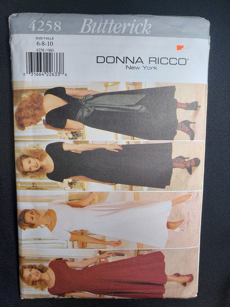 Butterick 4258 Sewing Pattern for Donna Ricco New York Dress Fitted ...