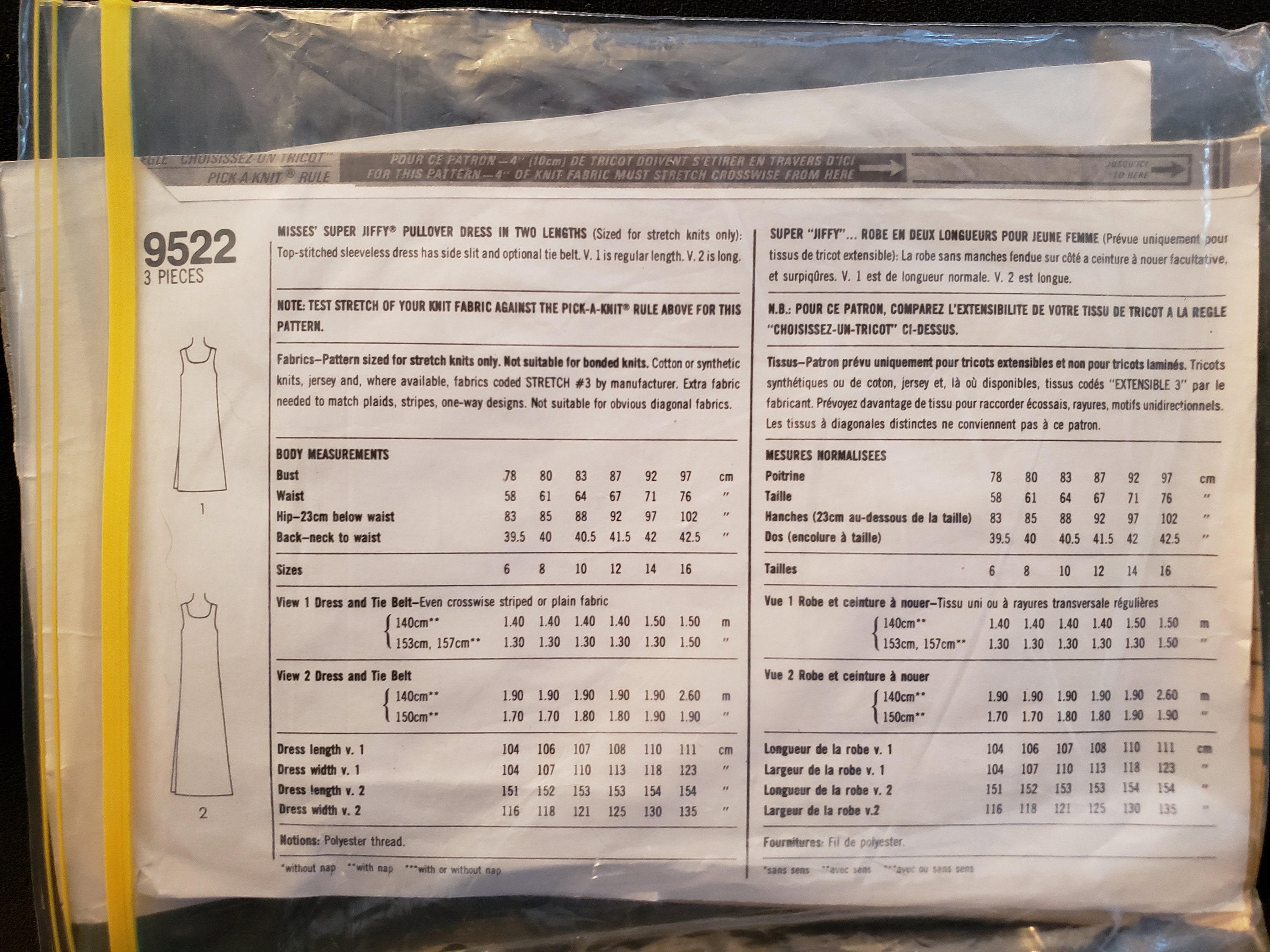 Simplicity 9522 Sewing Pattern for Super Jiffy Dress 3 Pieces Tank ...
