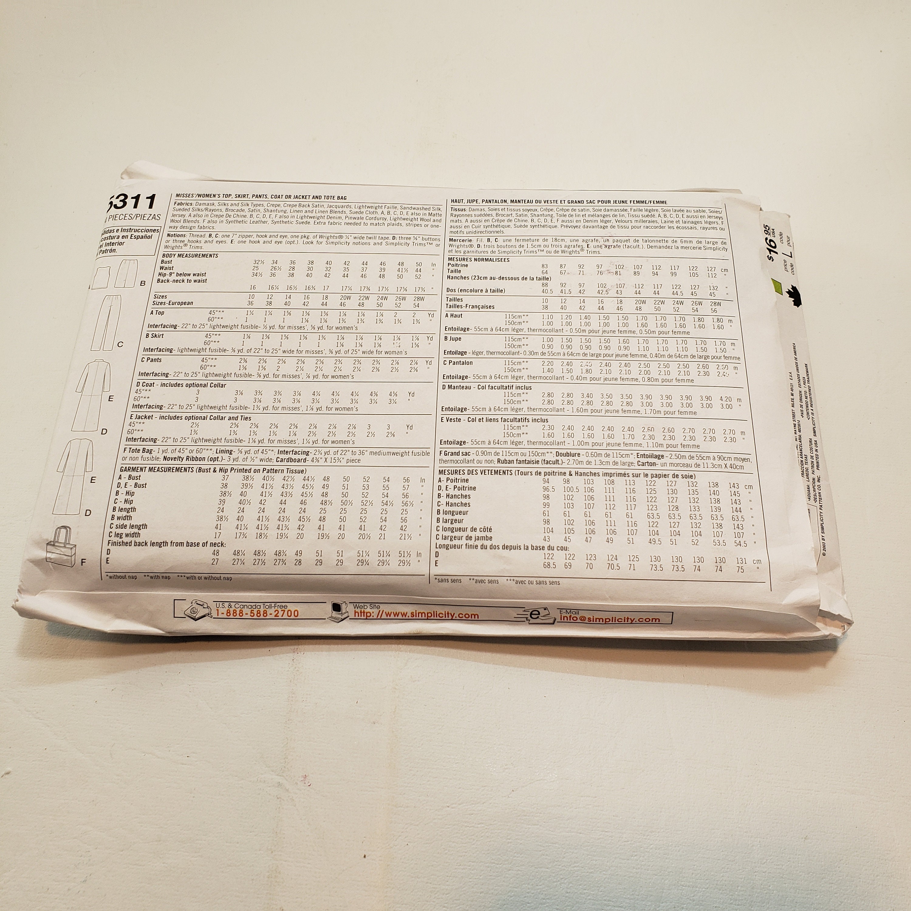 Simplicity 5311 Sewing Pattern for Easy Chic Coordinates - Etsy
