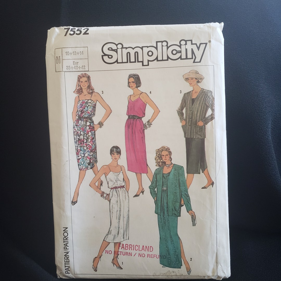 Simplicity 7552 Sewing Pattern Misses Easy to Sew Dress in 3 Lengths ...