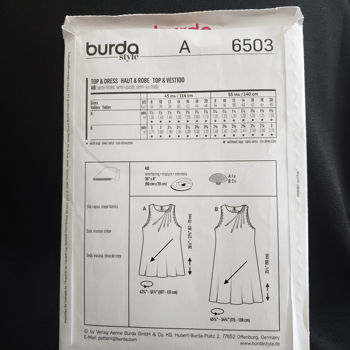 Burda 6503 Sewing Pattern for Semi Fitted Bias Cut Pleated - Etsy