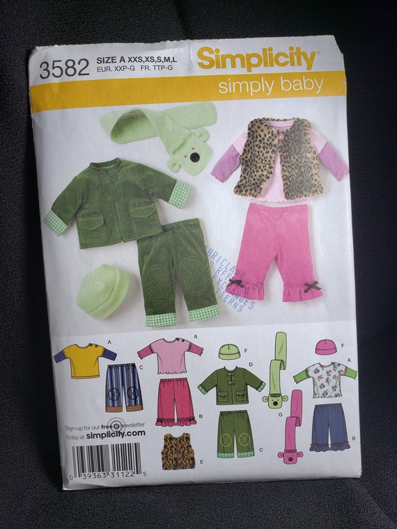 Simplicity 3582 Sewing Pattern for Babies Jacket Vest Knit | Etsy