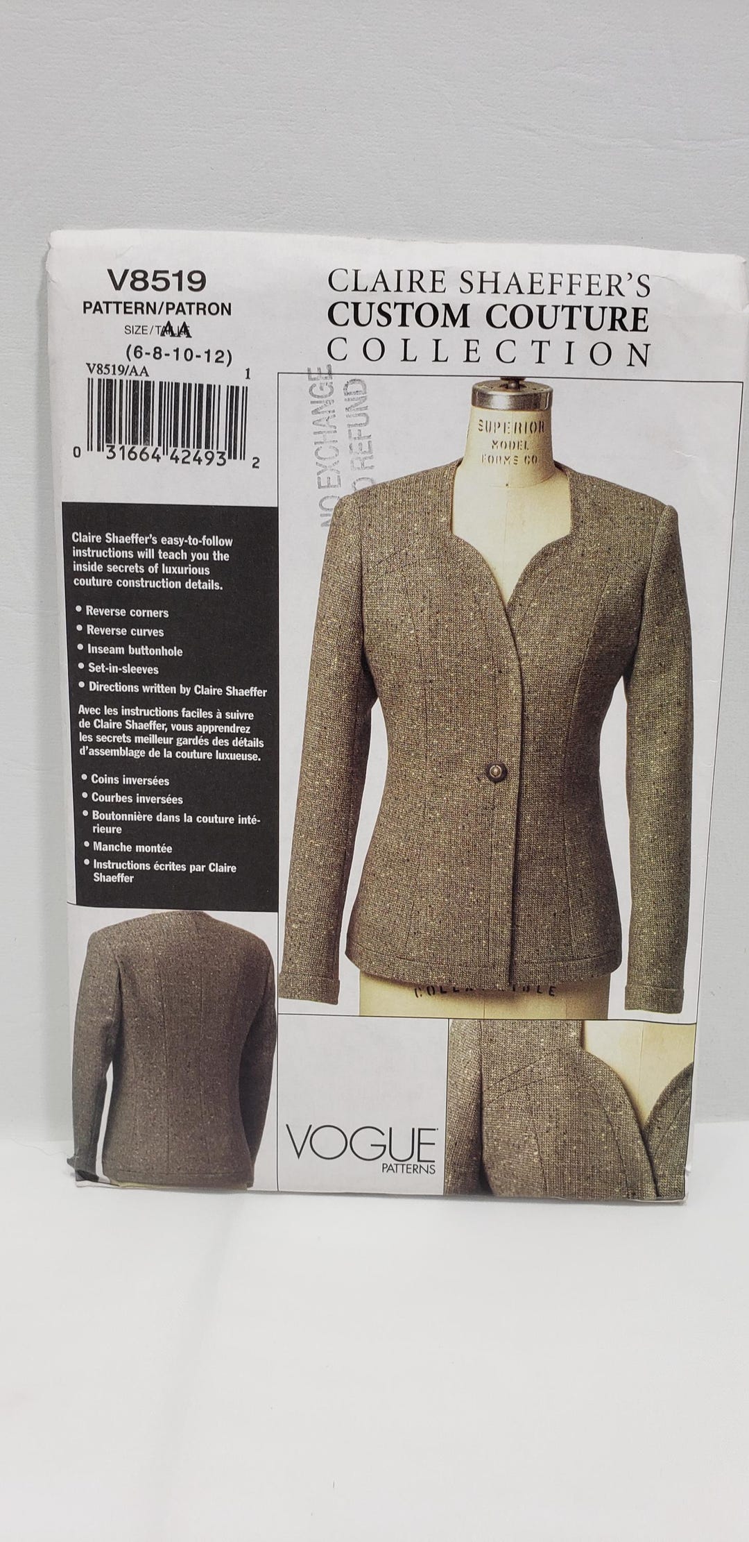 Vogue 8519 Custom Couture Sewing Pattern for Princess Seam Blazer ...