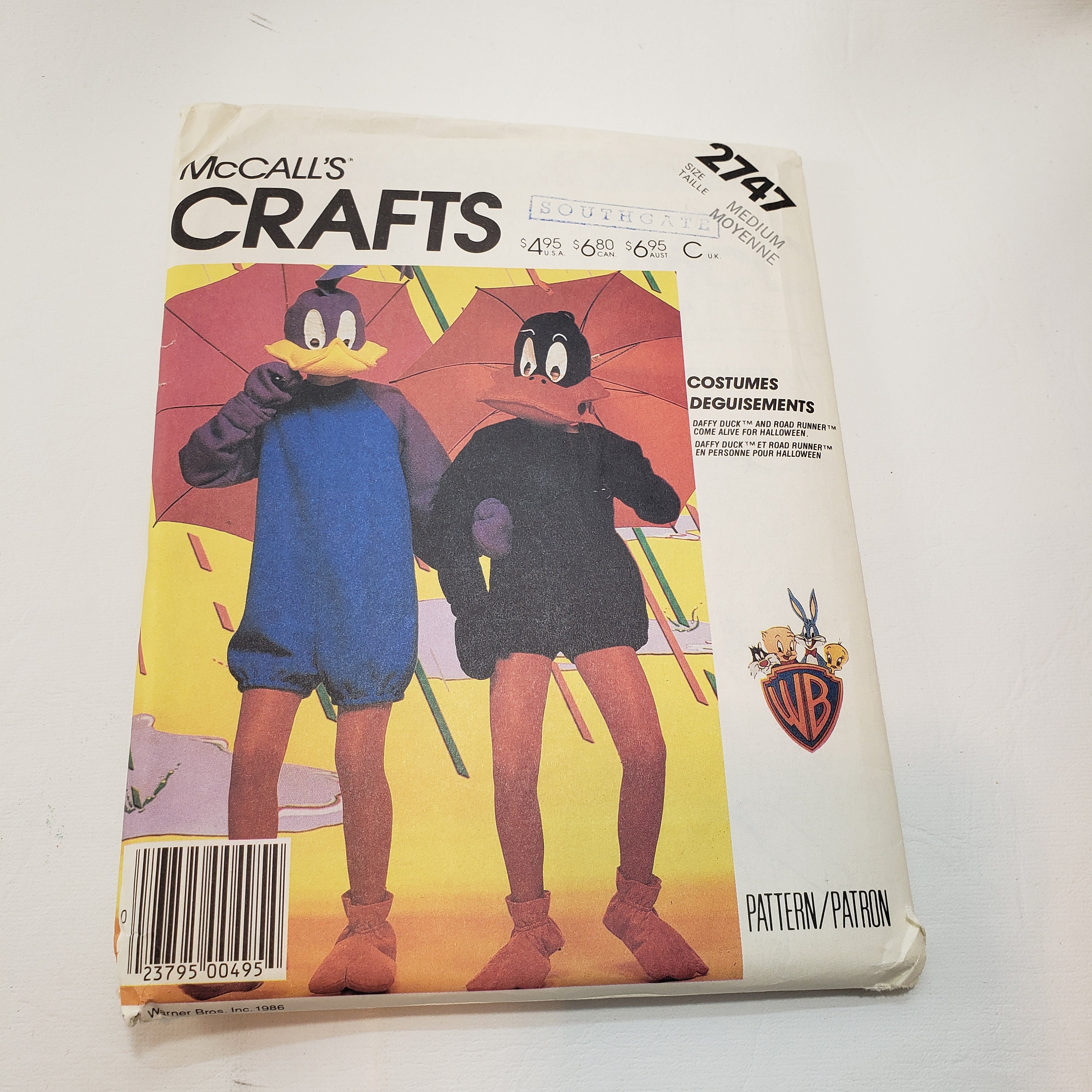 Rare Mccall's 2747 Sewing Pattern for Daffy Duck and Road Runner ...