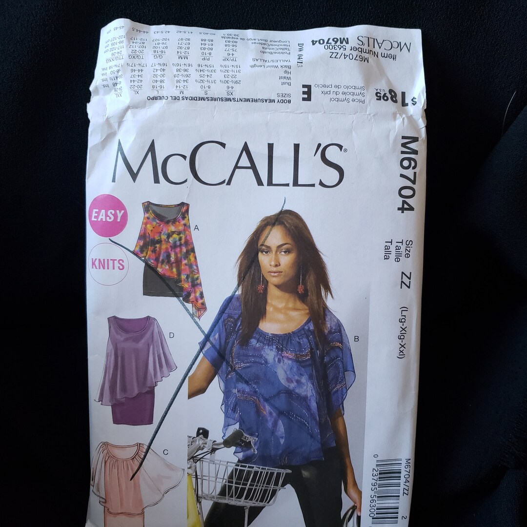 Mccall's 6704 Sewing Pattern for Misses Top and Dress With Overlay ...
