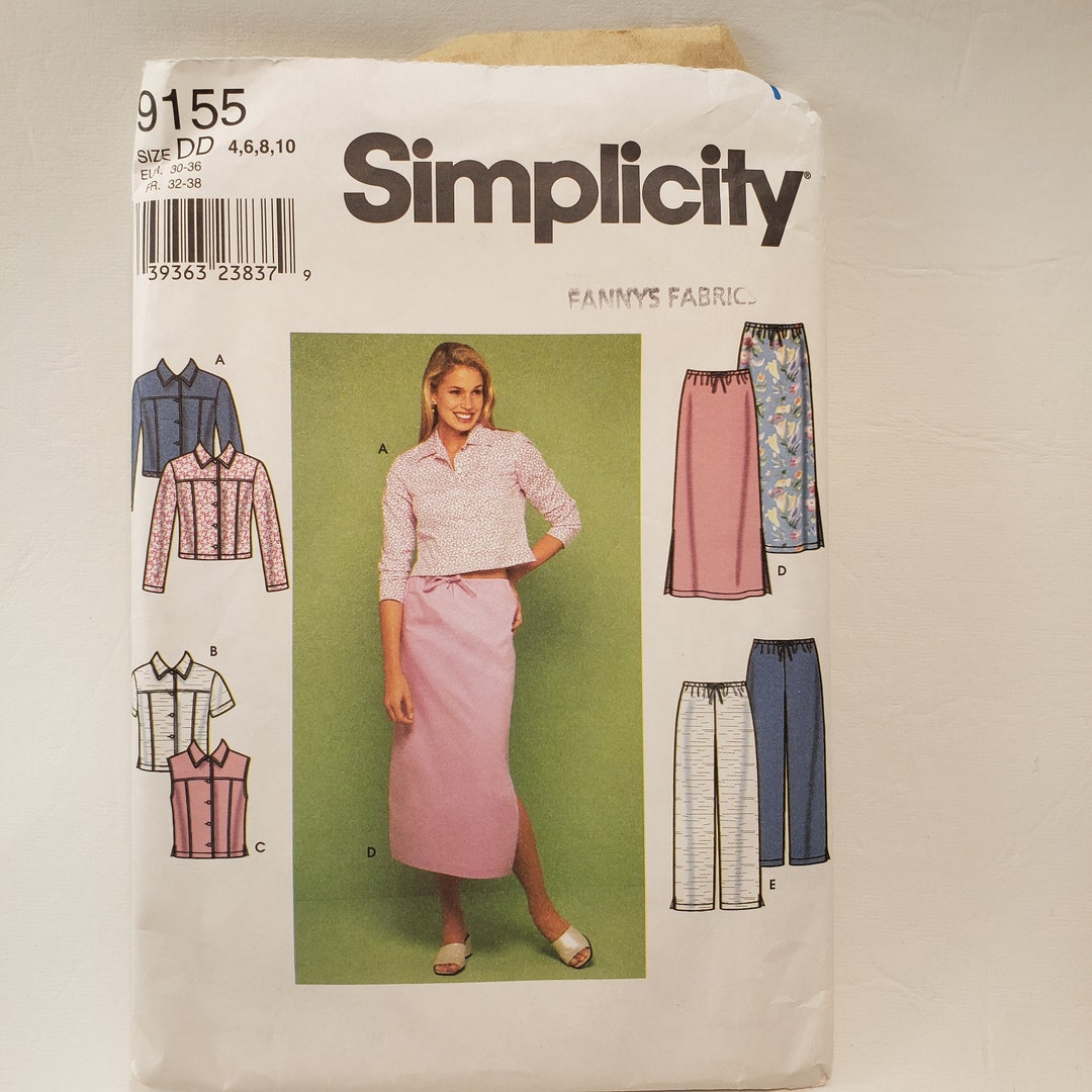 Simplicity 9155 Sewing Pattern, Jean Jacket, Vest, Pants and Skirt ...