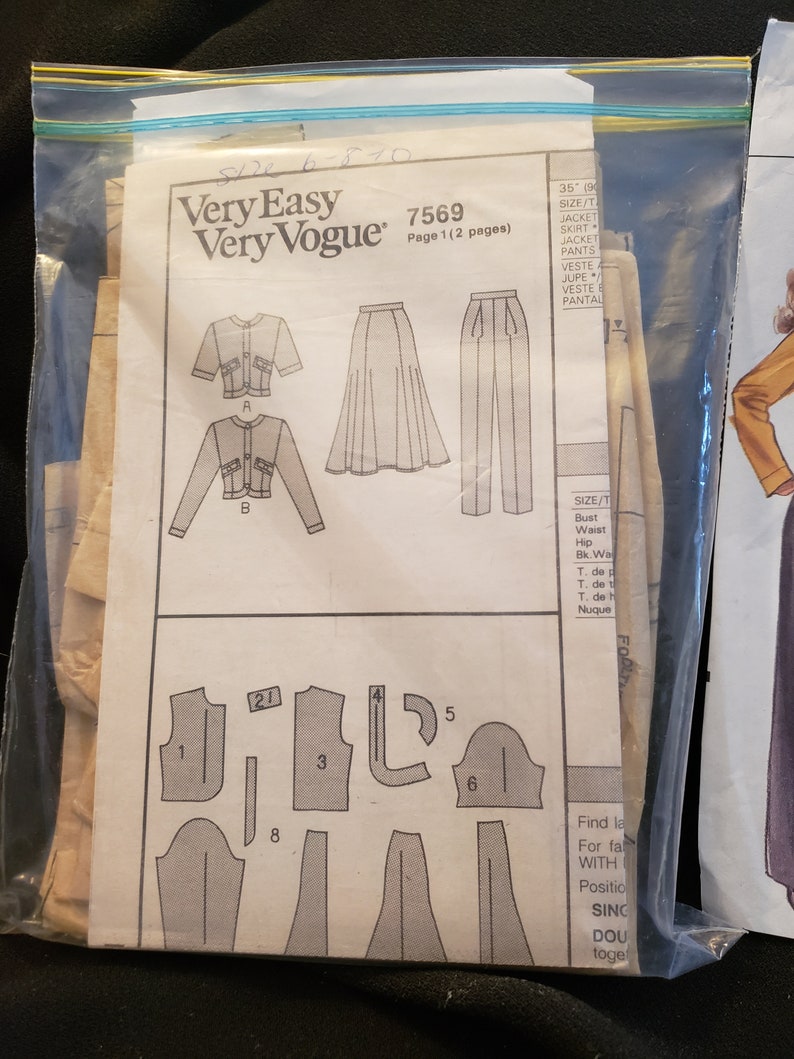 Vogue 7569 Sewing Pattern for Waist Jacket, Pleated, Straight Legged ...