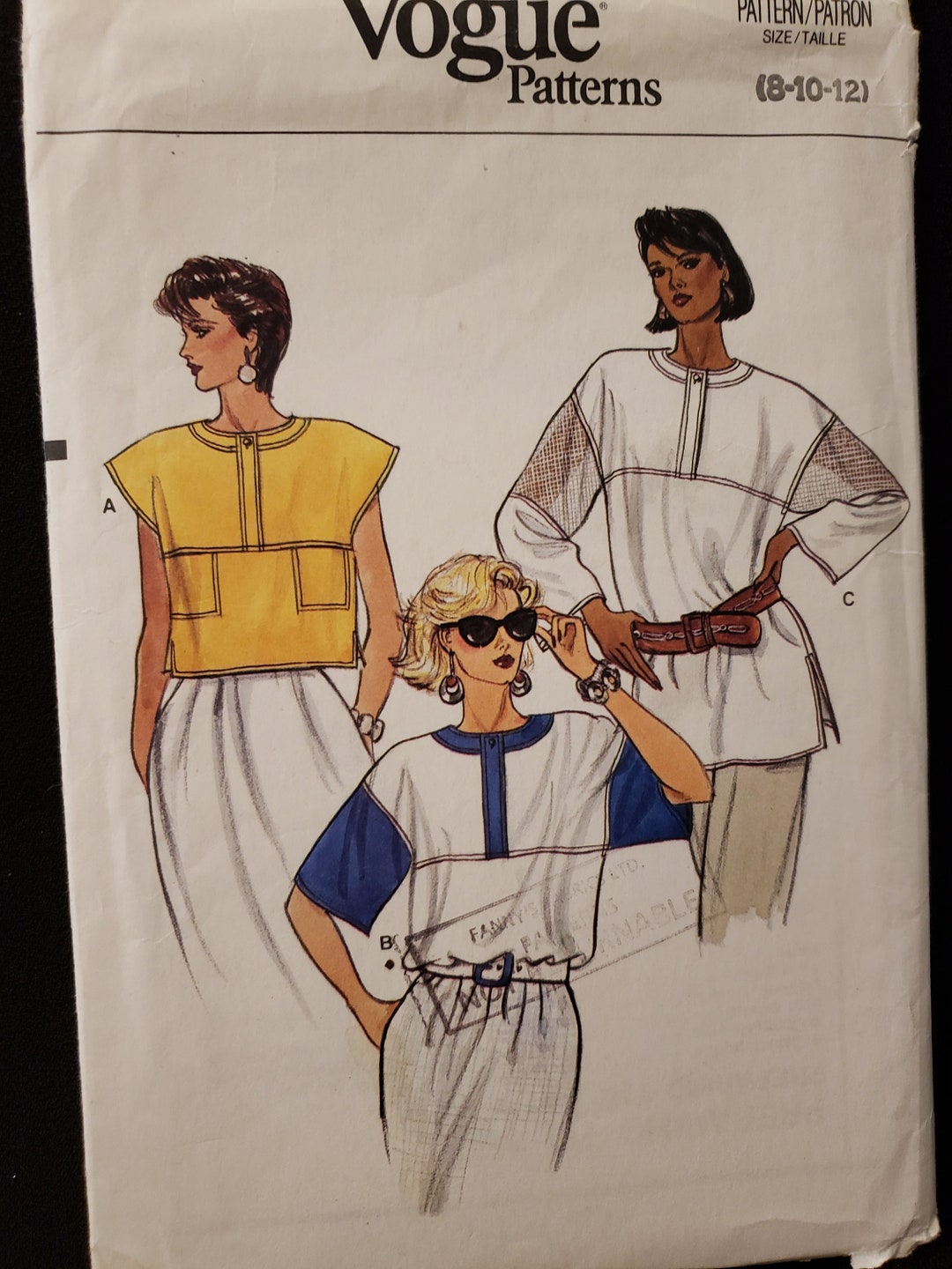 Vogue 9264 Sewing Pattern for Size 12 Pullover Top, Very Loose Fitting, 3 Lengths, Has Neck and ...