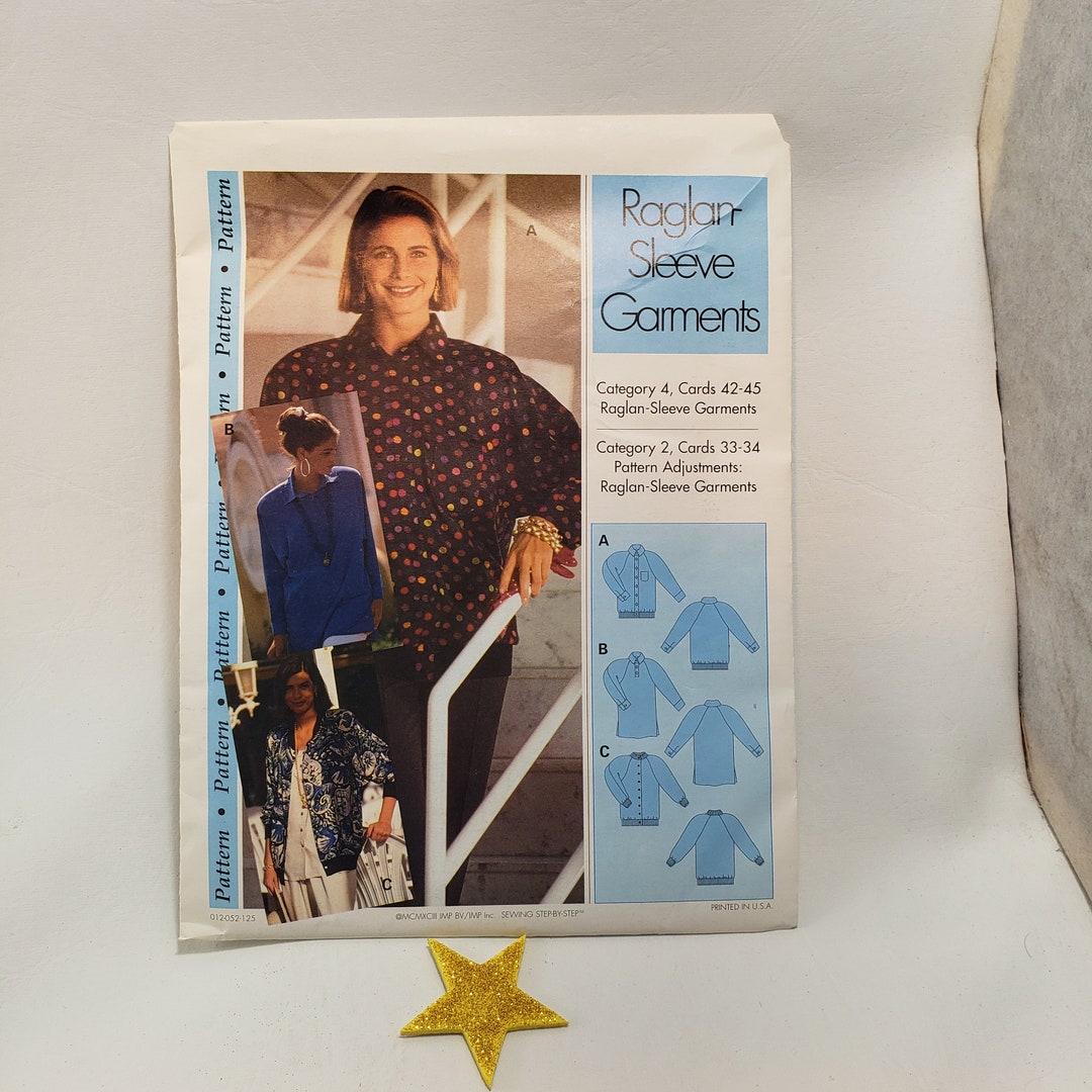 Step by Step Raglan Sleeve Tops, Jackets Sewing Pattern UNCUT FF Size 4 ...