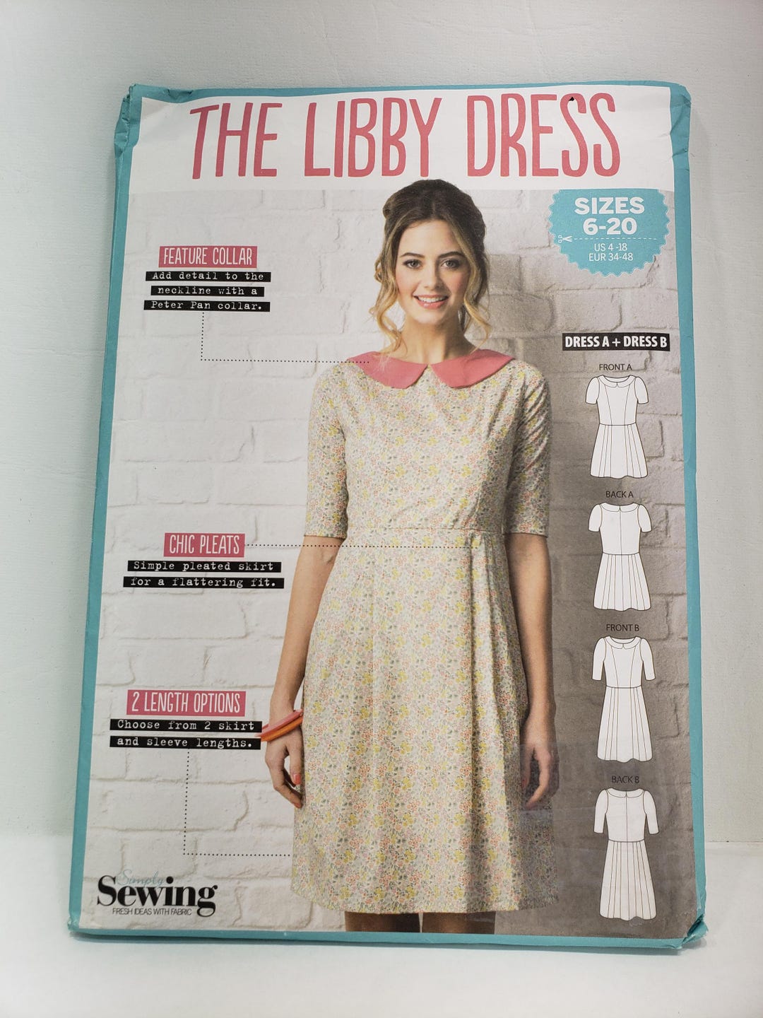 Uncut Simply Sewing Pattern the Libby Dress, Peter Pan Collar Sizes 4 ...
