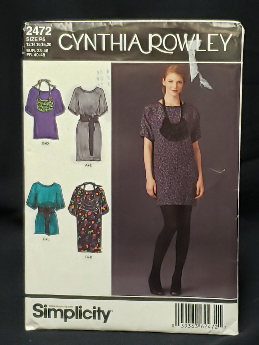 Simplicity 2472 Sewing Pattern, Cynthia Rowley, Size 12,14,16,18,20 ...