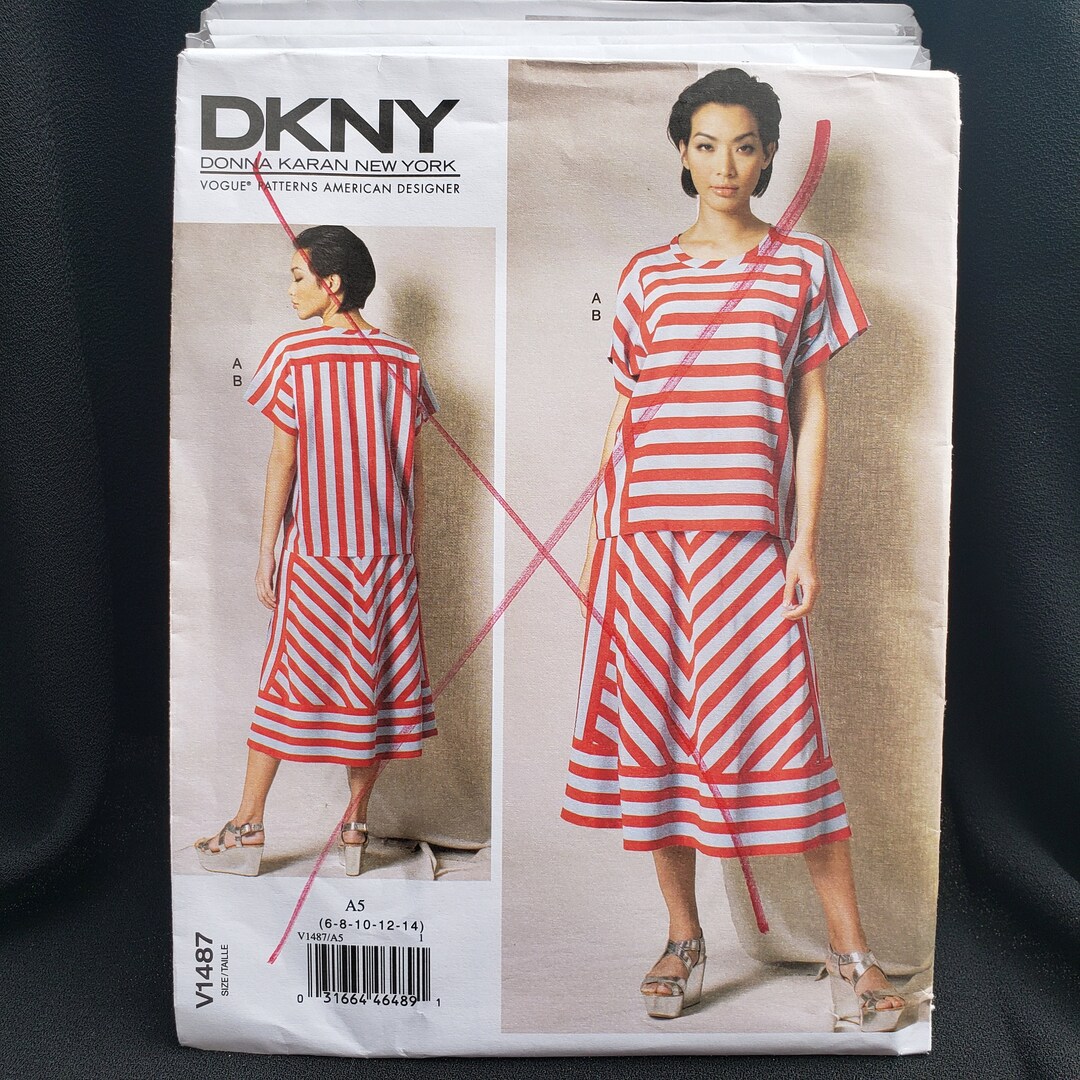 Vogue 1487 Sewing Pattern for 2 Piece Top and Skirt DKNY - Donna Karan ...