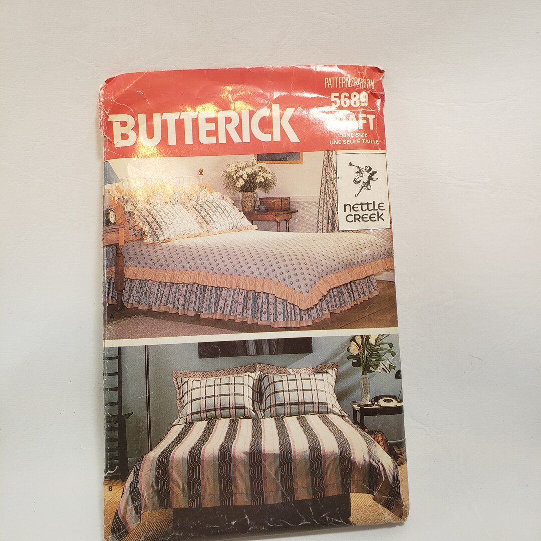 Butterick 5689 Sewing Pattern Vintage Bed Covering Linen Nettle Creek ...