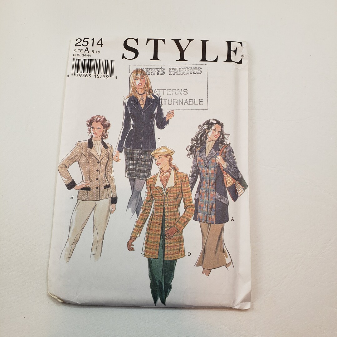 Style 2514 Sewing Pattern for Riding Jacket Variations UNCUT - Etsy