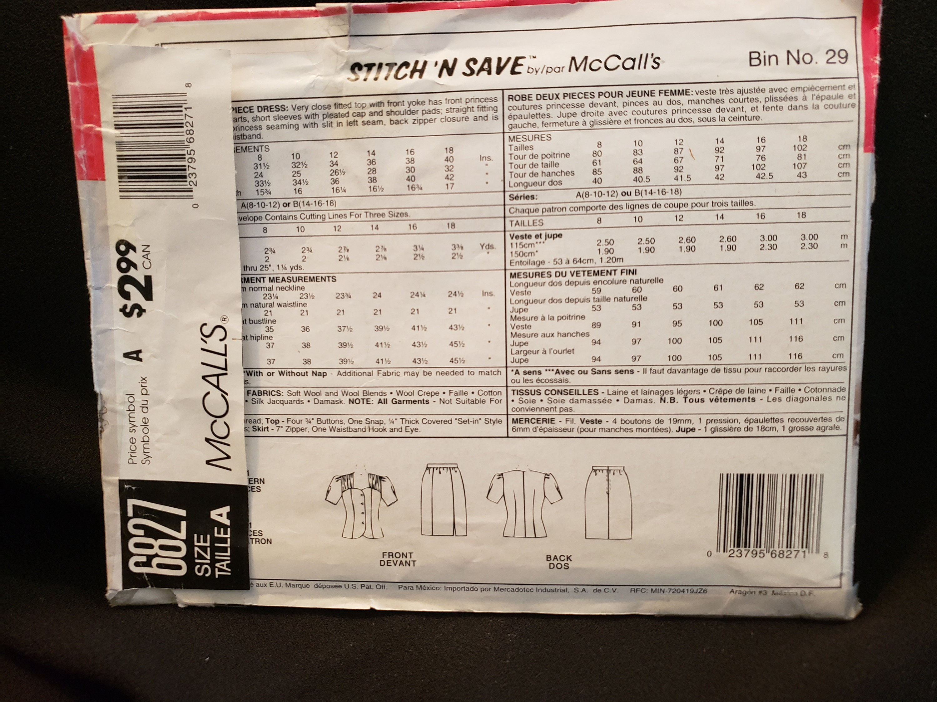 Stitch 'n Save 6827 Sewing Pattern for Top and Skirt - Etsy