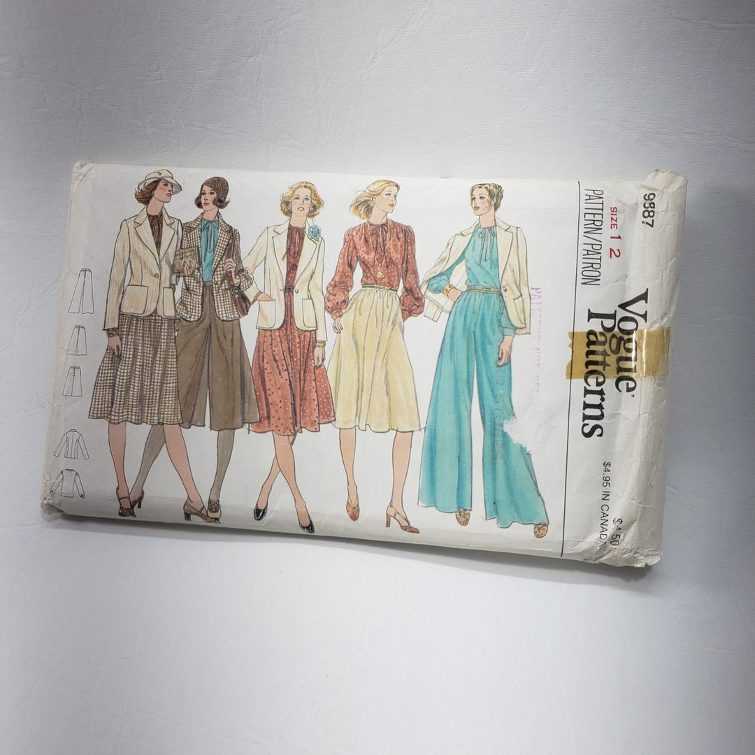 Vogue 9887 Sewing Pattern for Jacket, Blouse, Skirt and Culottes ...